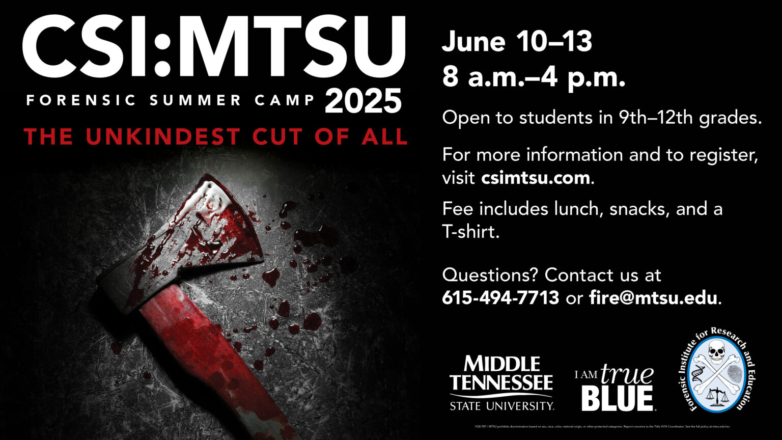CSI:MTSU – Forensic Institute for Research and Education at MTSU